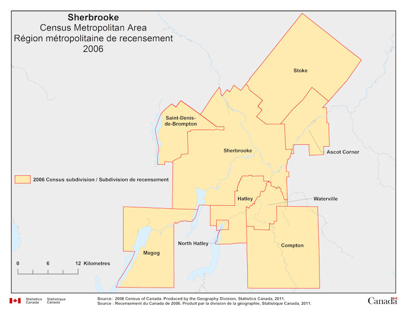 Ville de Sherbrooke. Population en 2006 (2)